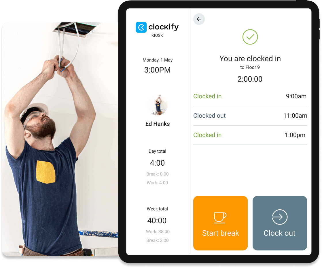 Time Clock for Electricians - Clockify™