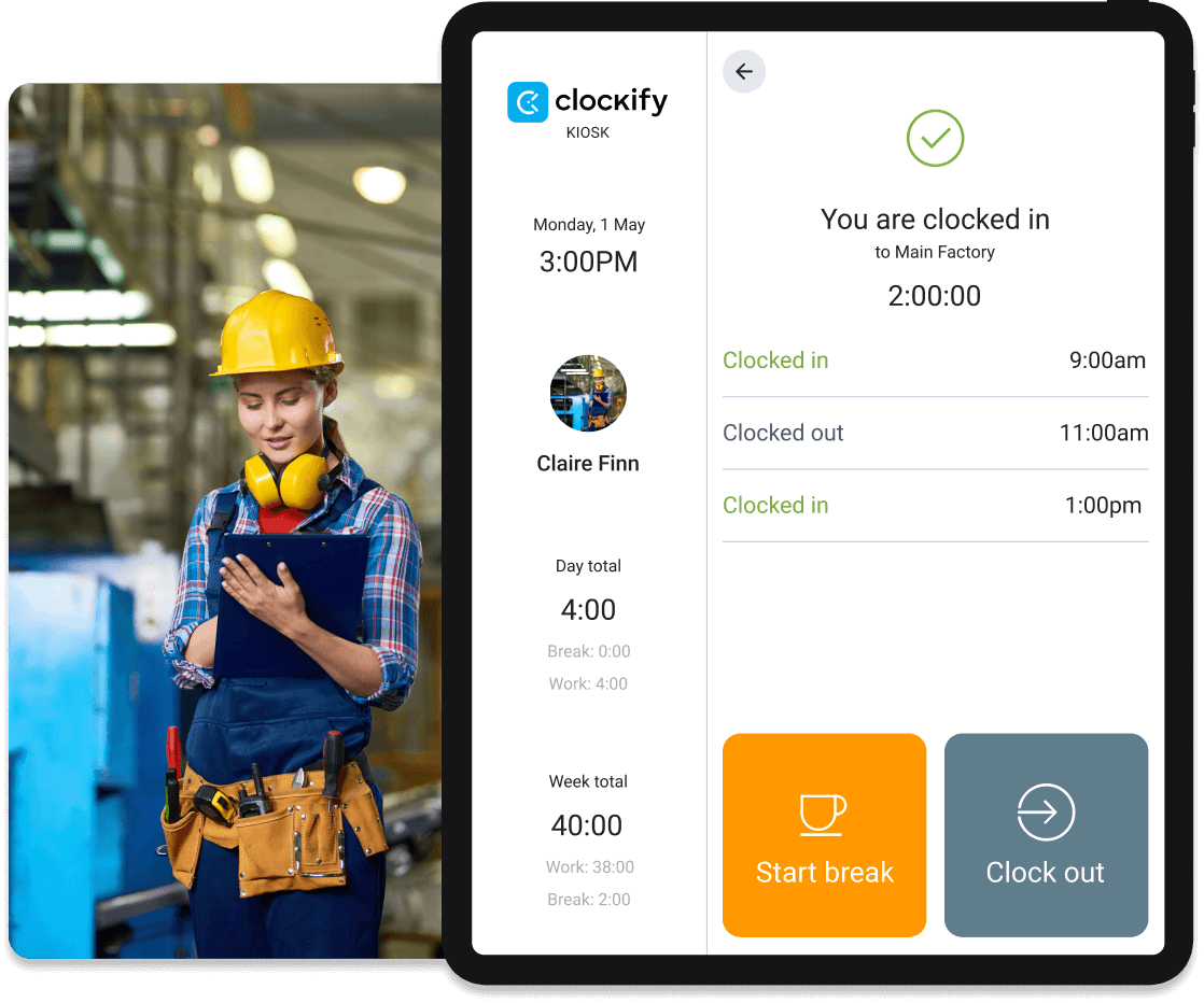 Time Clock for Factory Workers - Clockify™