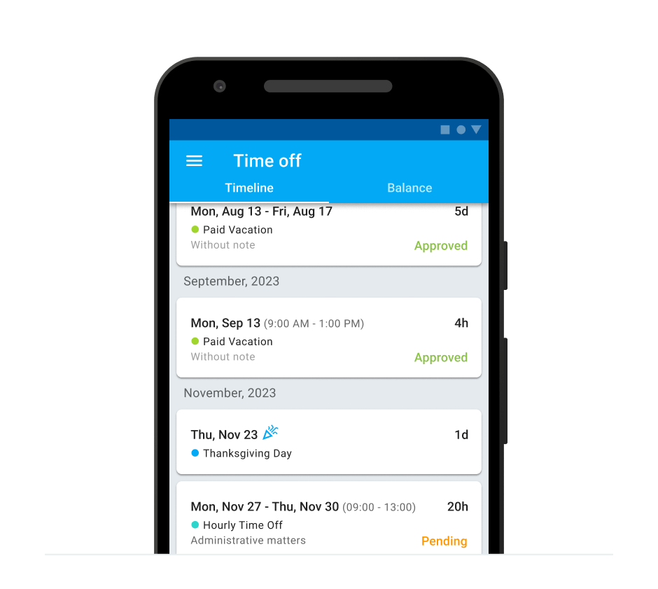 Time off - Clockify Features