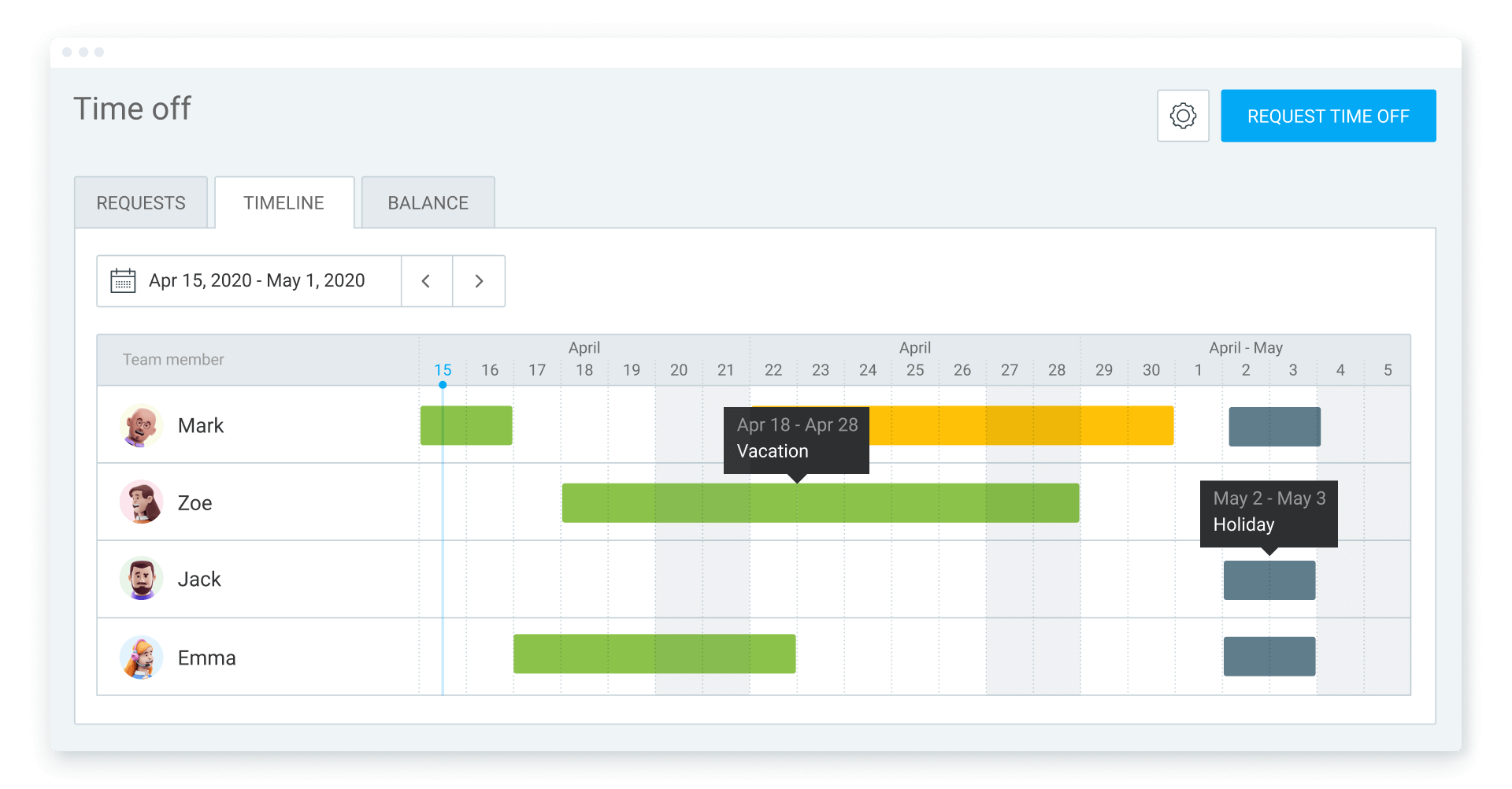 Time off - Clockify Features