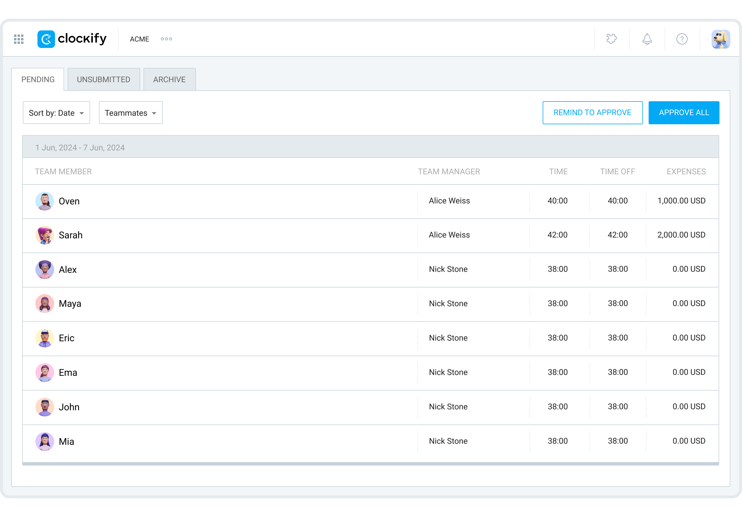 Approval - Clockify Features