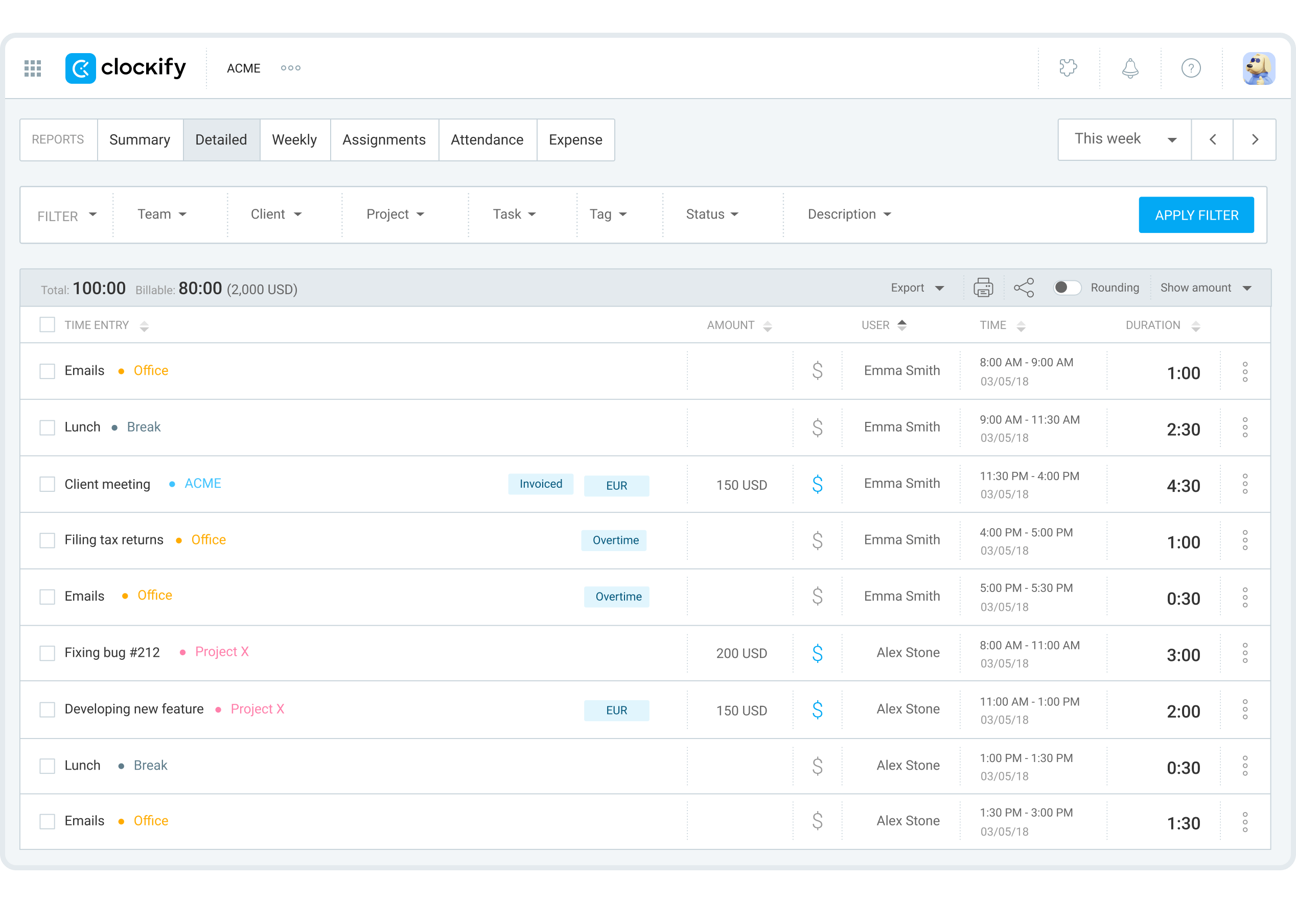 Features - Clockify™