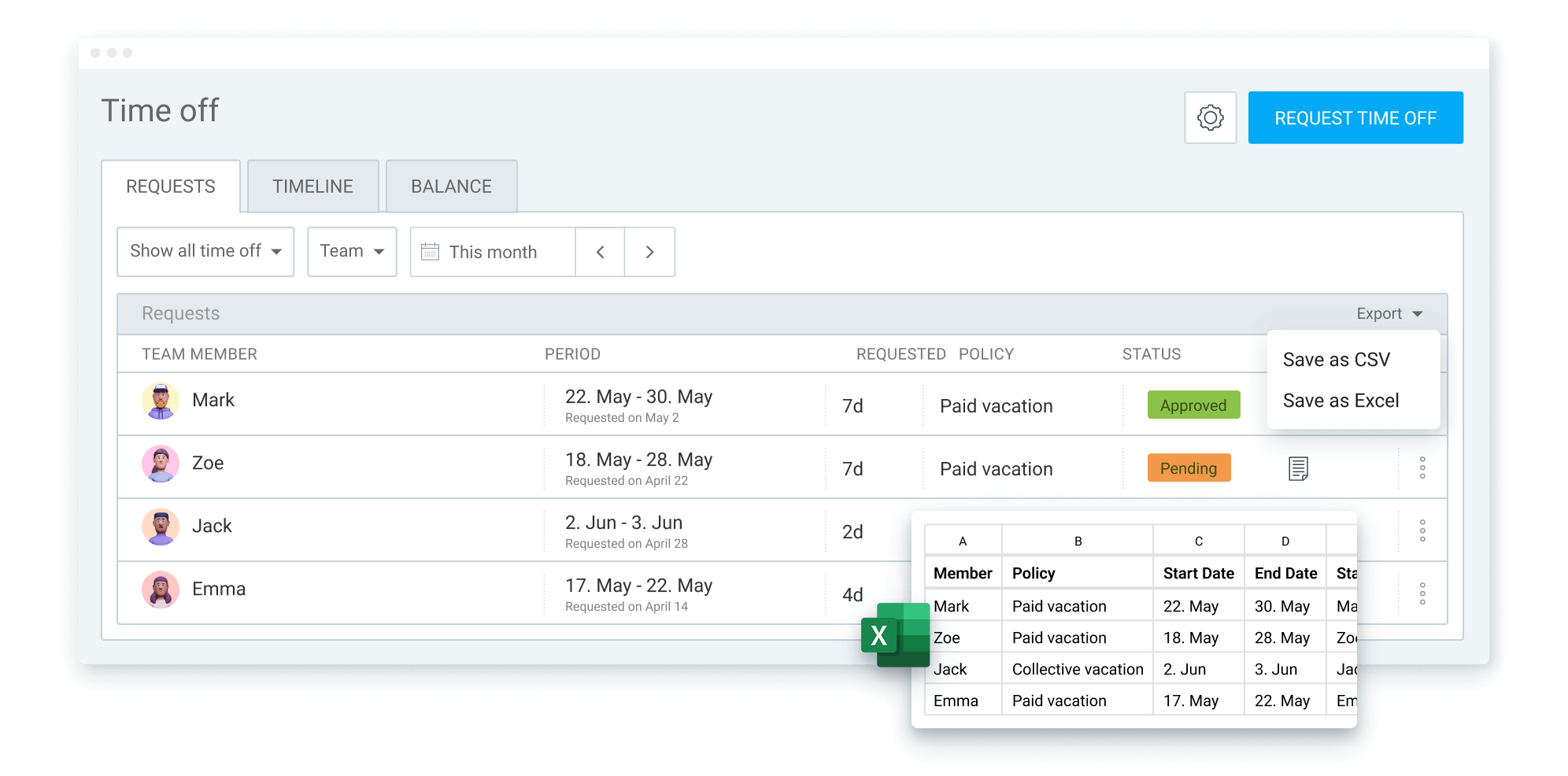Time off - Clockify Features