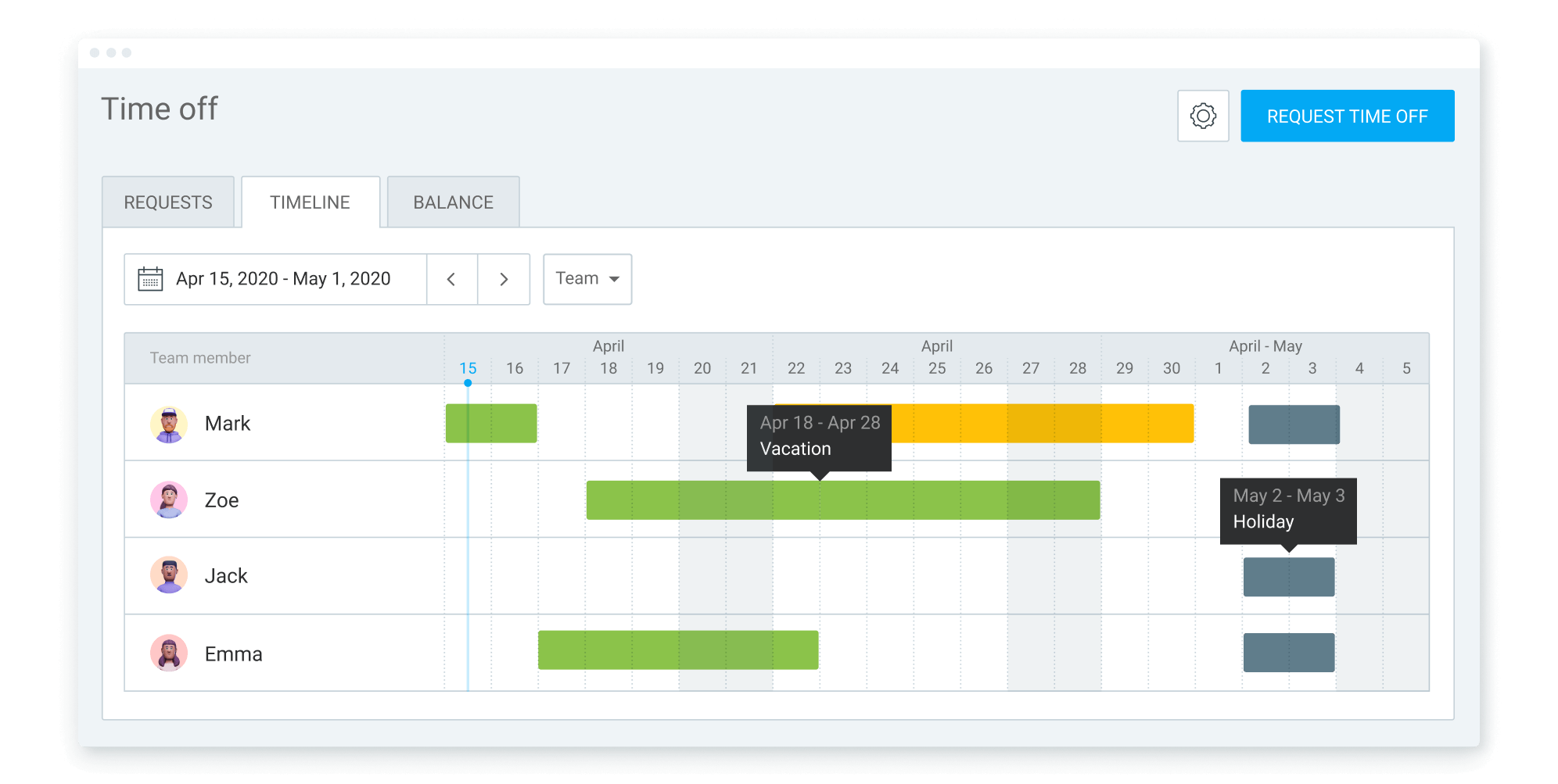Time off - Clockify Features