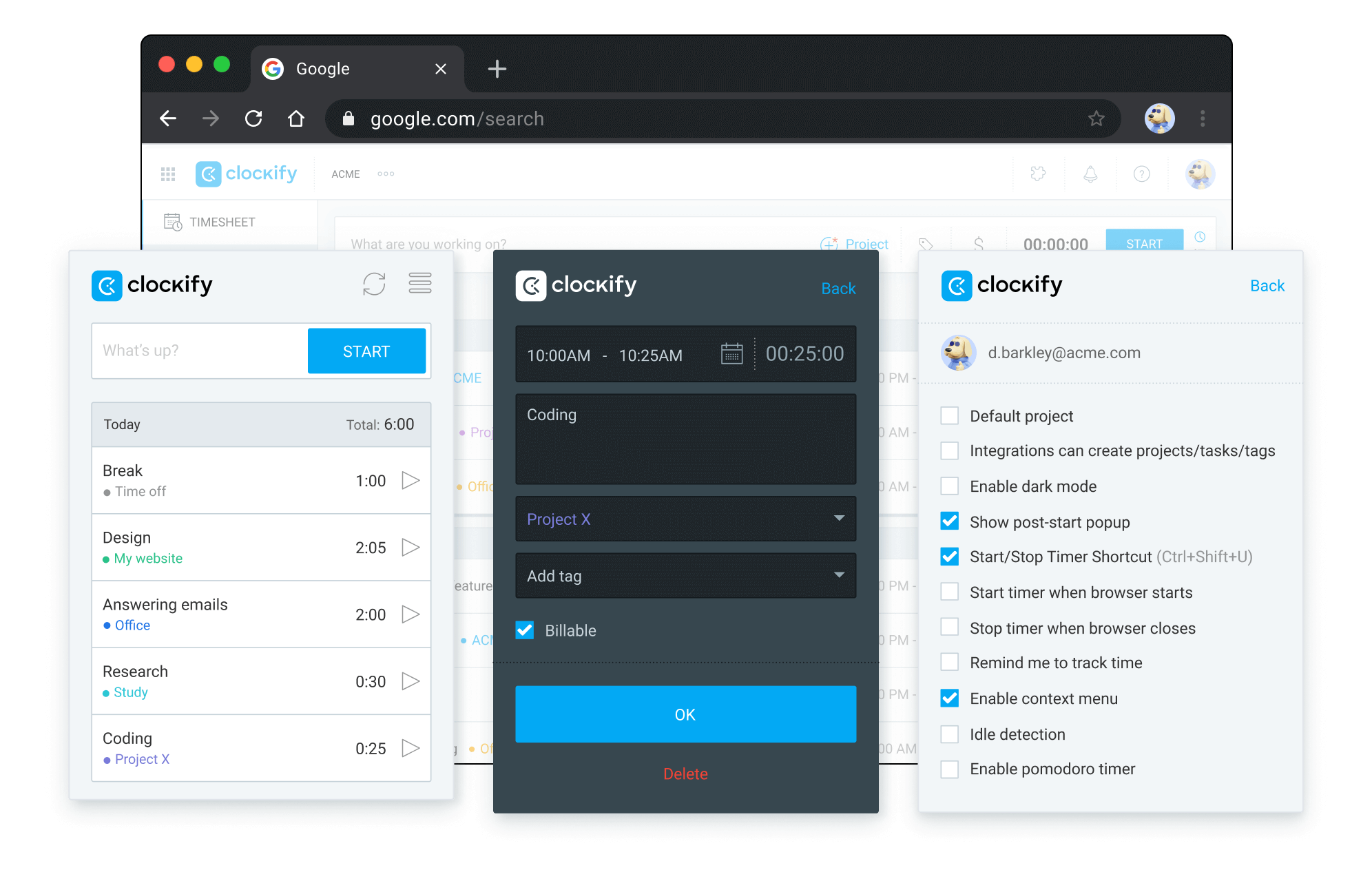 Timer - Clockify Features
