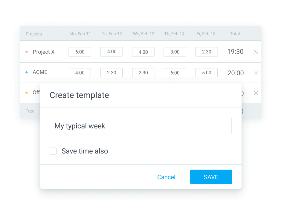 Timesheet - Clockify Features