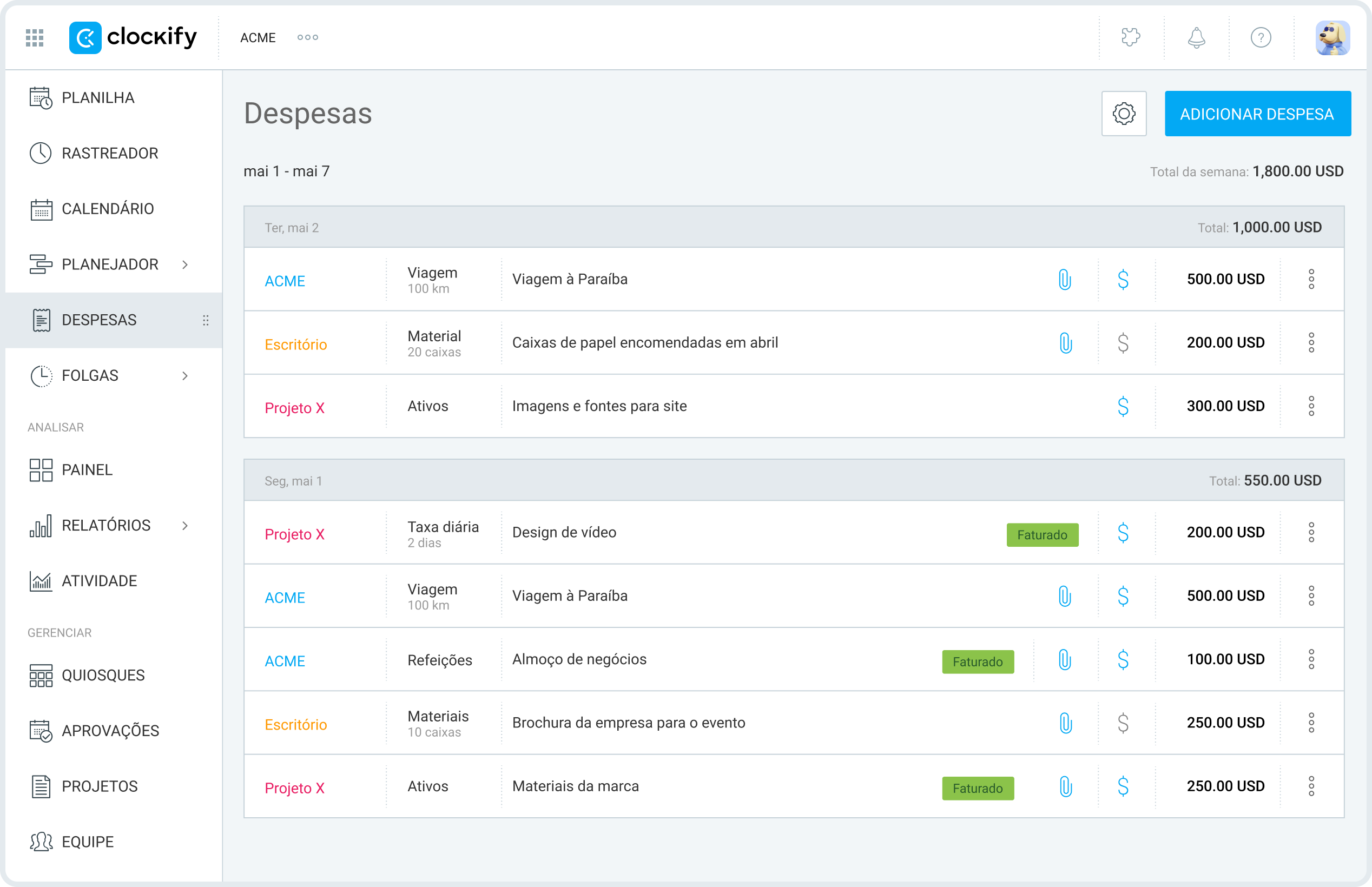 Clockify™ - Software de gerenciamento de tempo