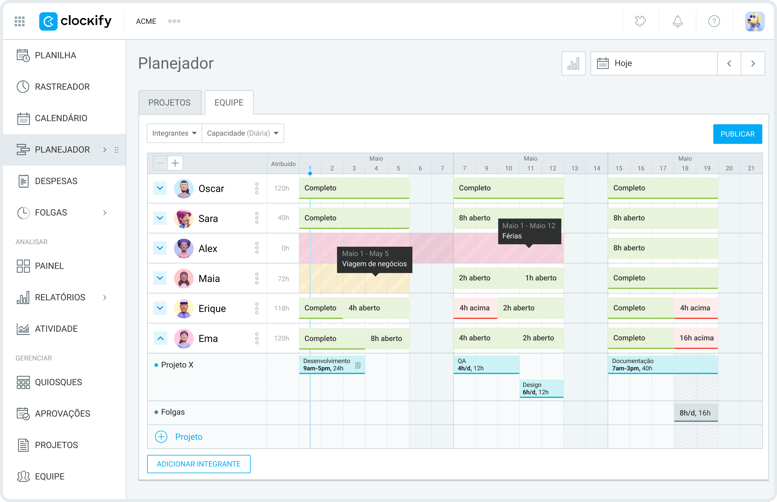 Clockify™ - Software de gerenciamento de tempo