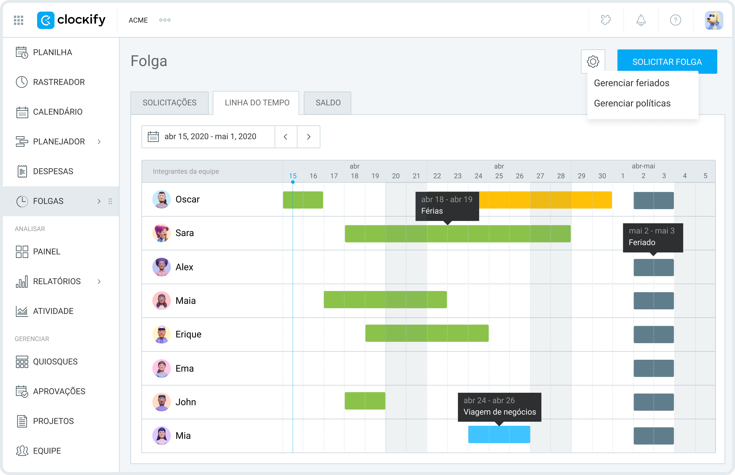 Clockify™ - Software de gerenciamento de tempo