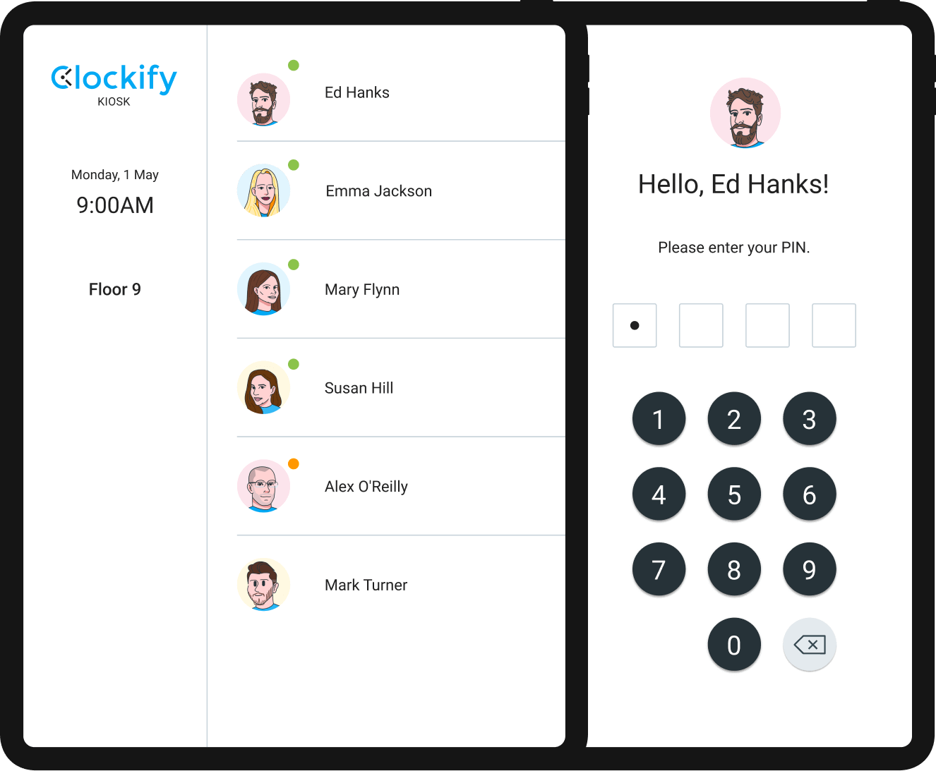 Reloj de fichar para electricistas - Clockify™