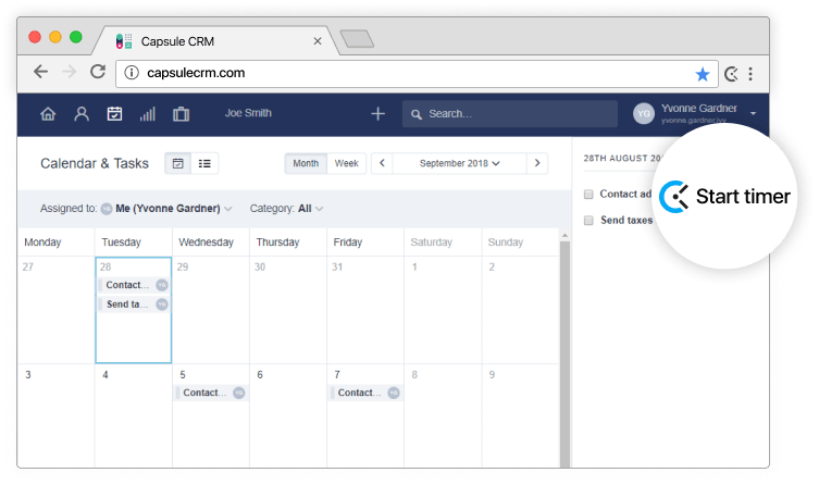 Capsule CRM Time Tracking Integration Clockify