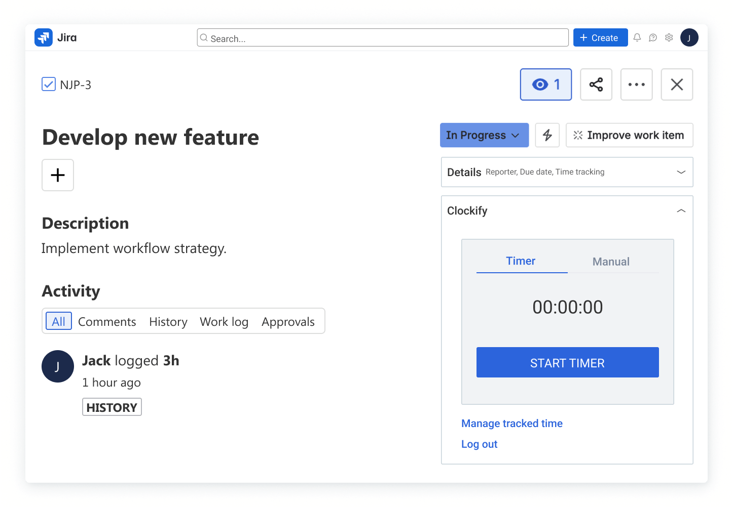 Jira time tracker - Clockify™