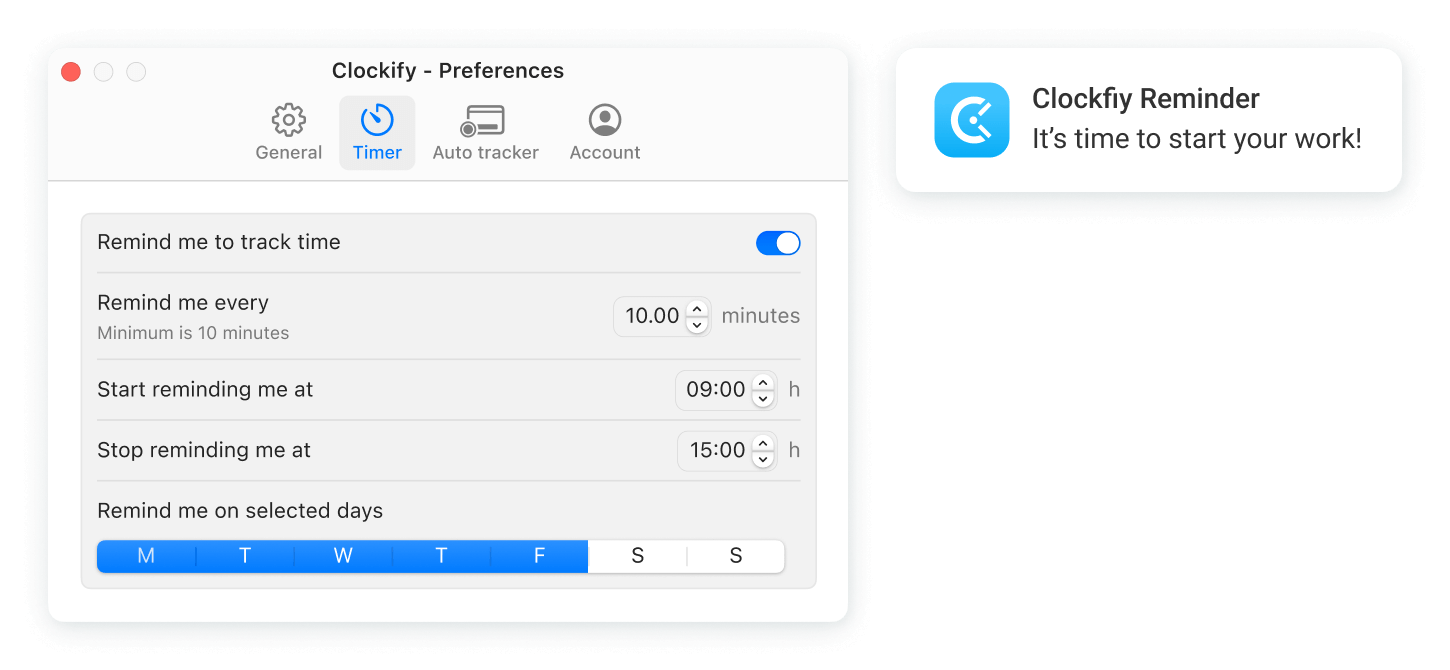 Clockify™ - Rastreador de Tempo para Mac