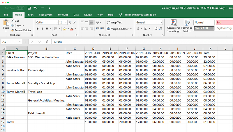 Home Care Timesheet Template Database