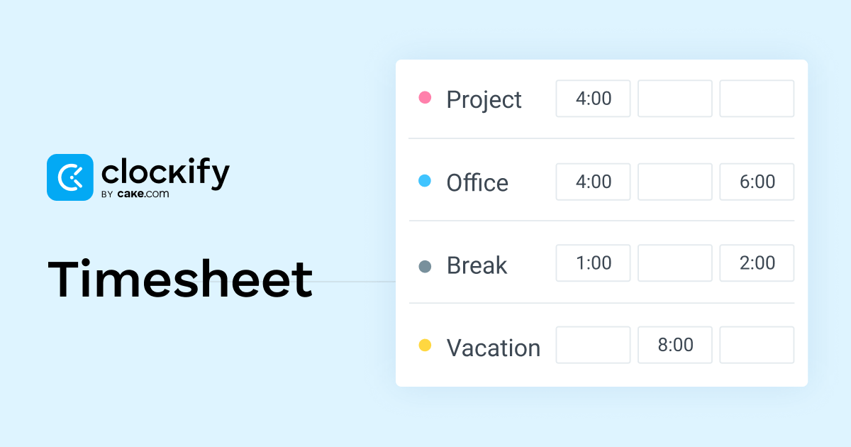 Timesheet - Clockify Features