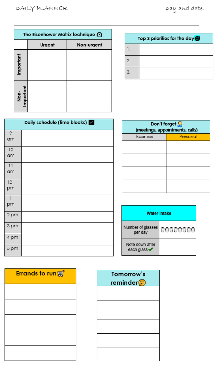 FREE Online Planner Templates