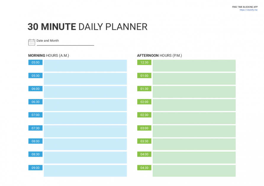 Time blocking planner (+ 9 free time blocking templates)