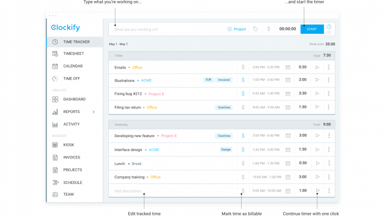 The best developer productivity tools - Clockify