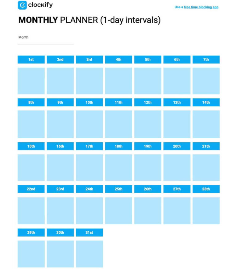 Free Time Blocking Templates (9 Printable Downloads)