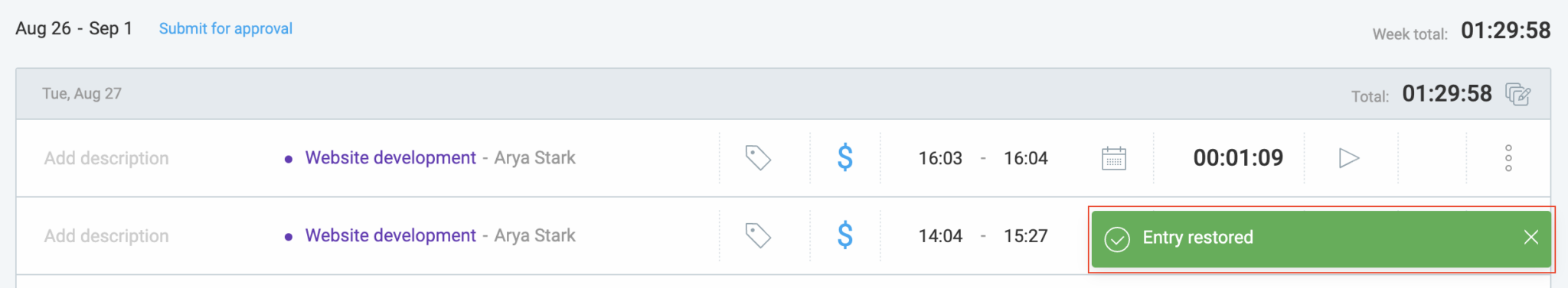 Edit time entries - Clockify Help