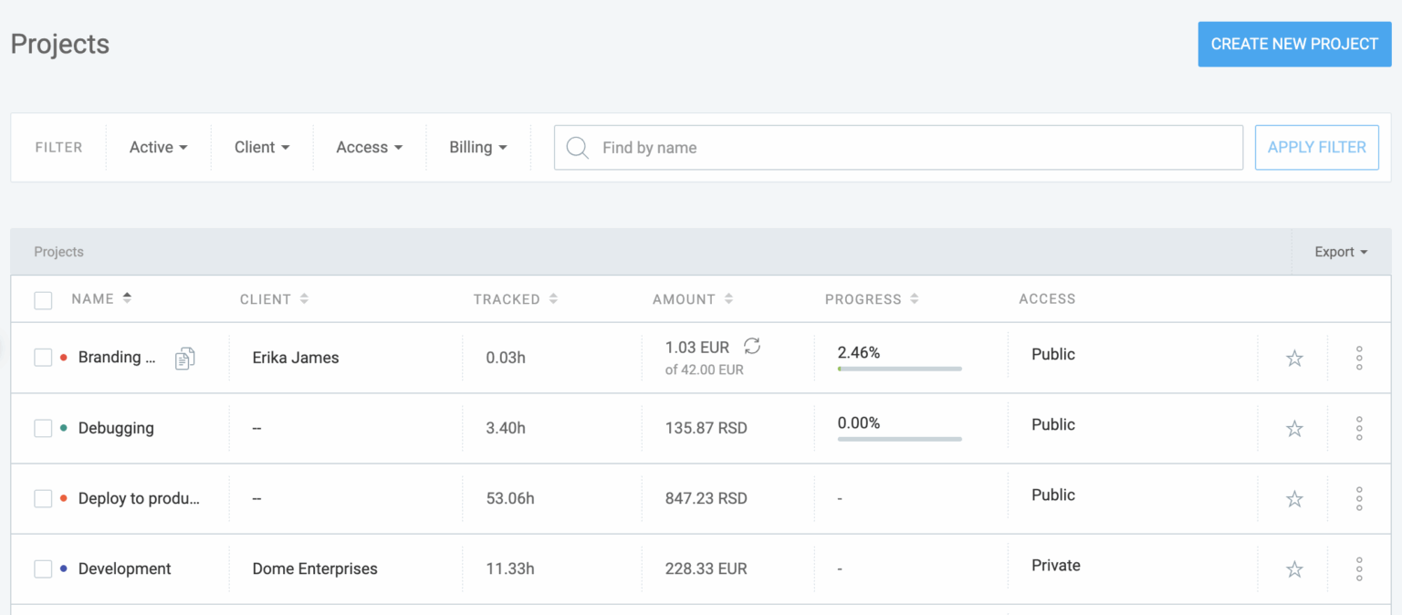 Create projects & clients - Clockify Help