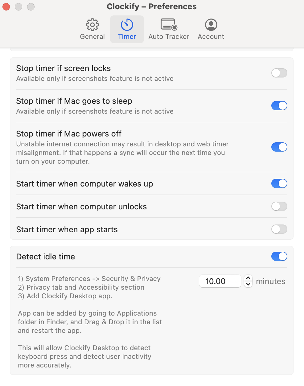 Mac app - Clockify Help