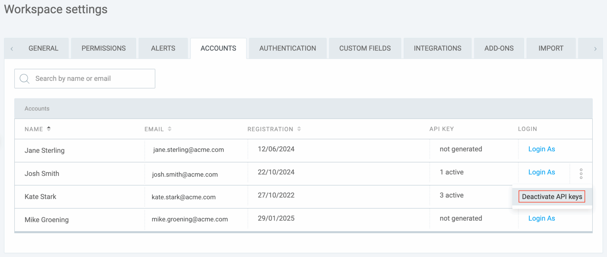 Manage users' accounts - Clockify Help