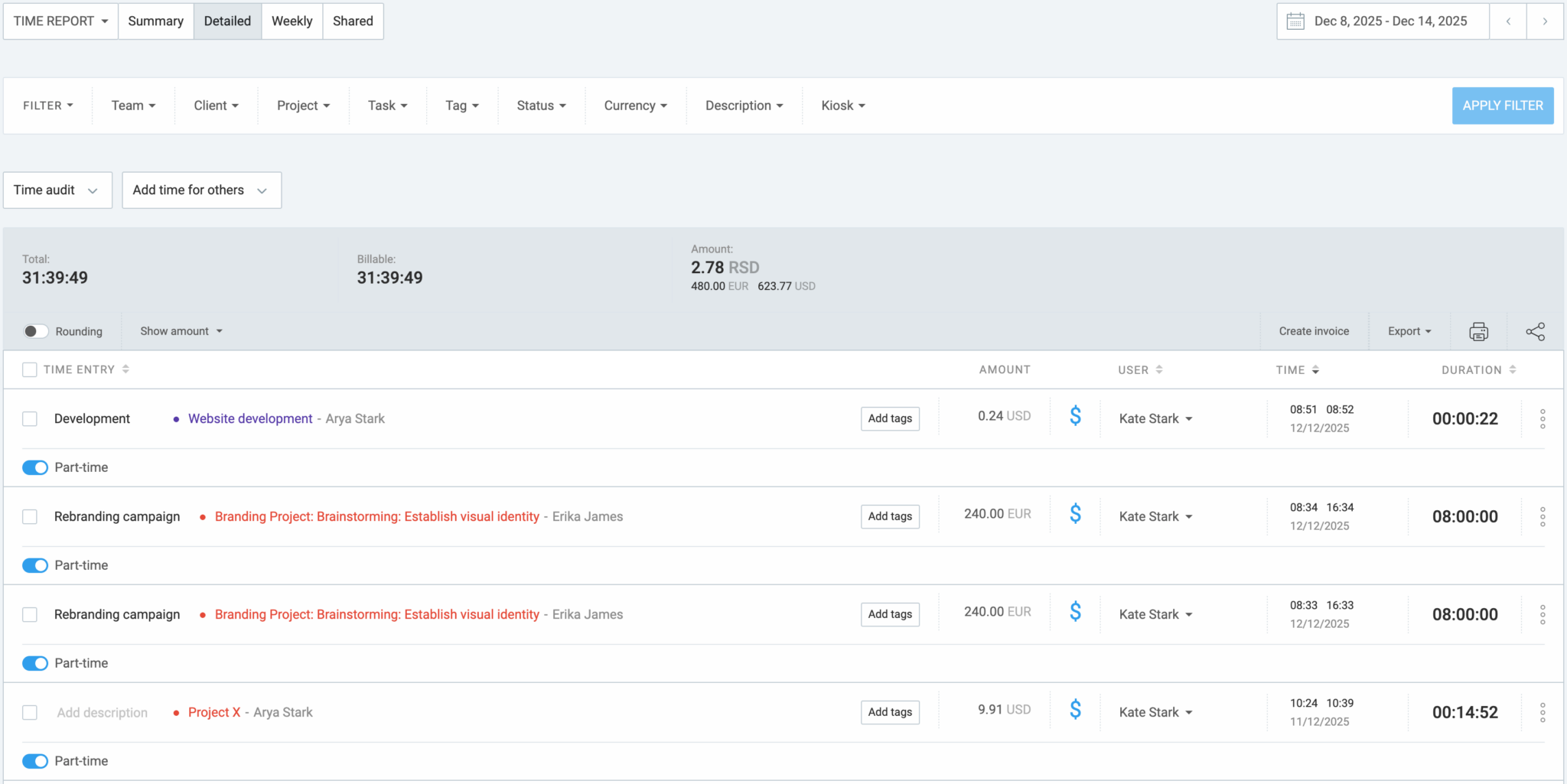 View tracked time & expenses - Clockify Help
