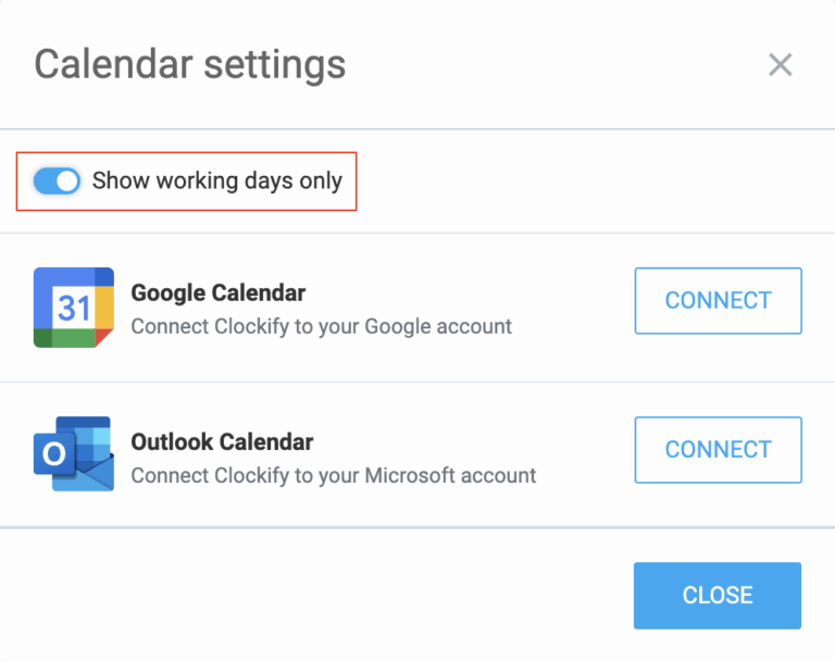 Calendar - Clockify Help