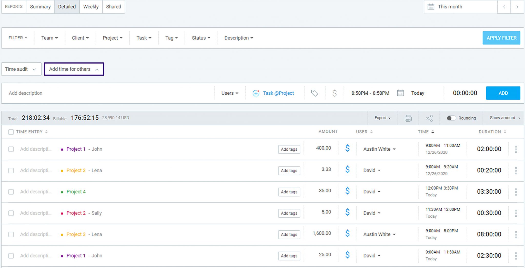 Detailed report - Clockify Help