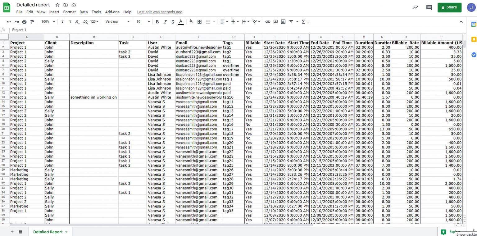 Detailed report - Clockify Help