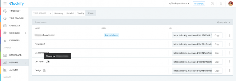Sharing reports - Clockify Help