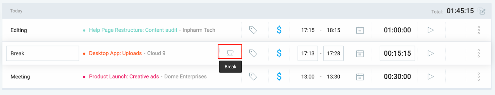 Track breaks - Clockify Help