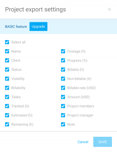 Customize project exports - Clockify Help