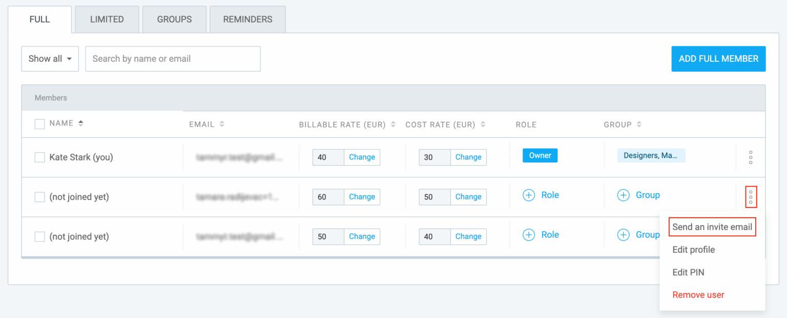 Invite Manage Users Clockify Help