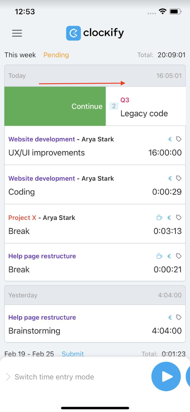 iOS app - Clockify Help
