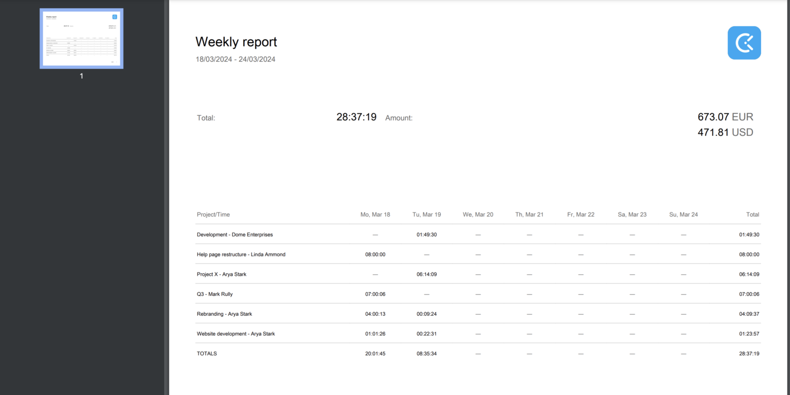 Timesheet - Clockify Help
