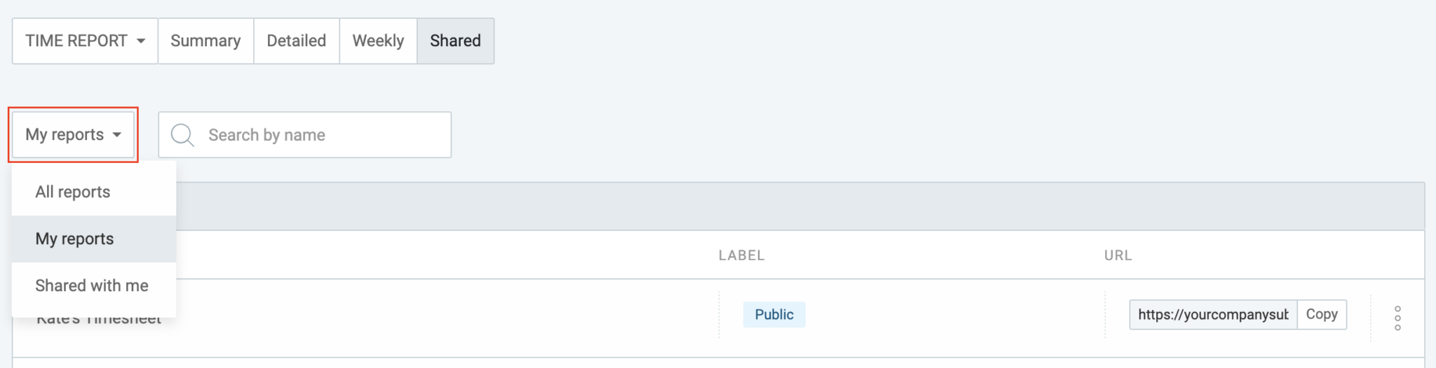 Share reports - Clockify Help