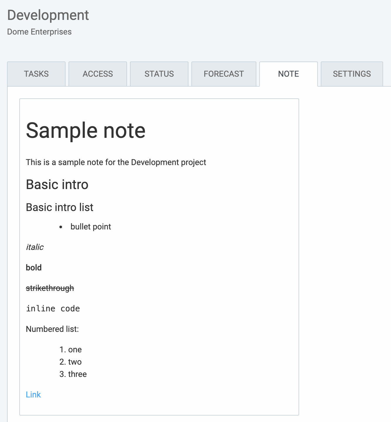 Format project note - Clockify Help