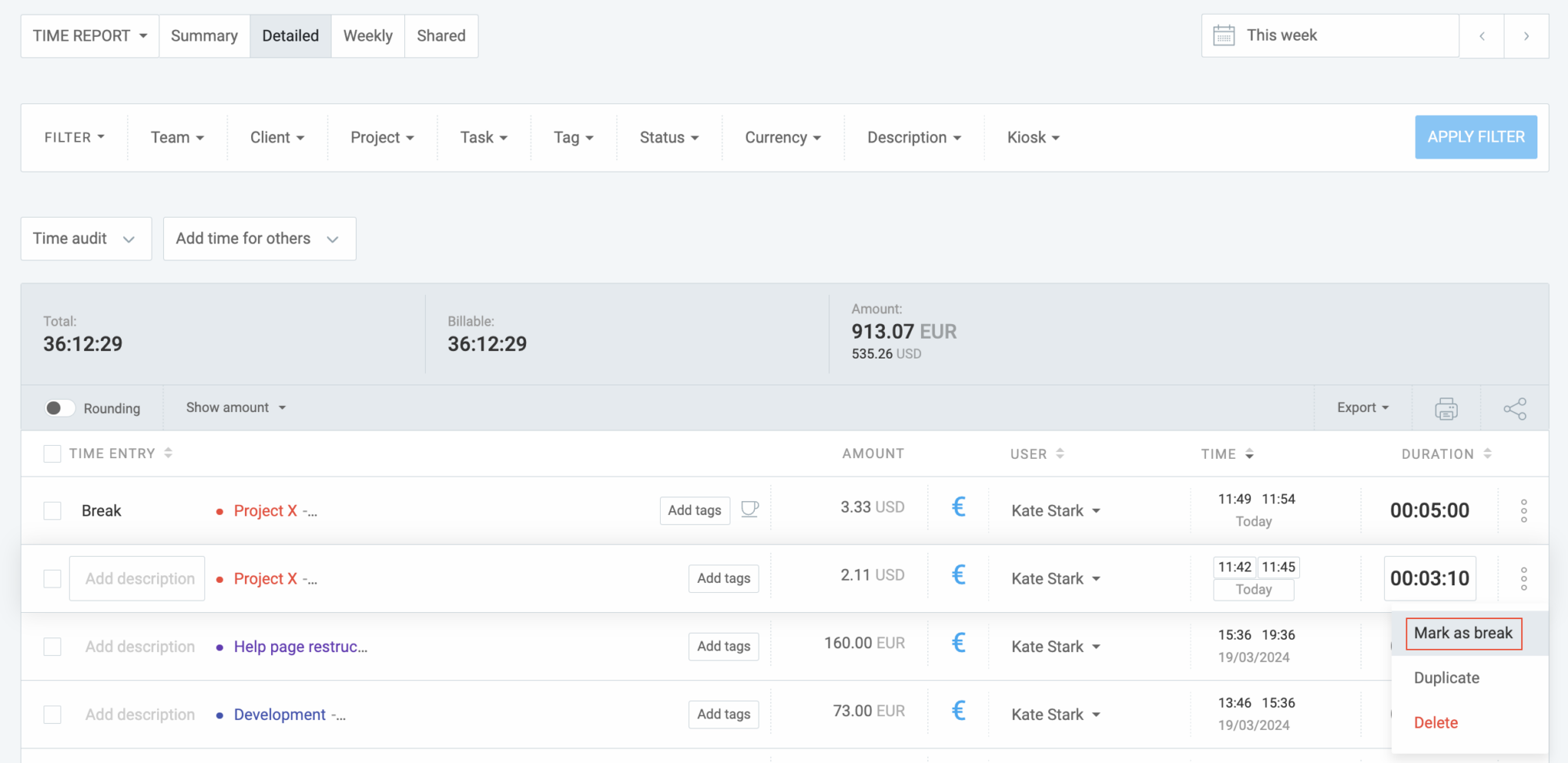 Track breaks - Clockify Help