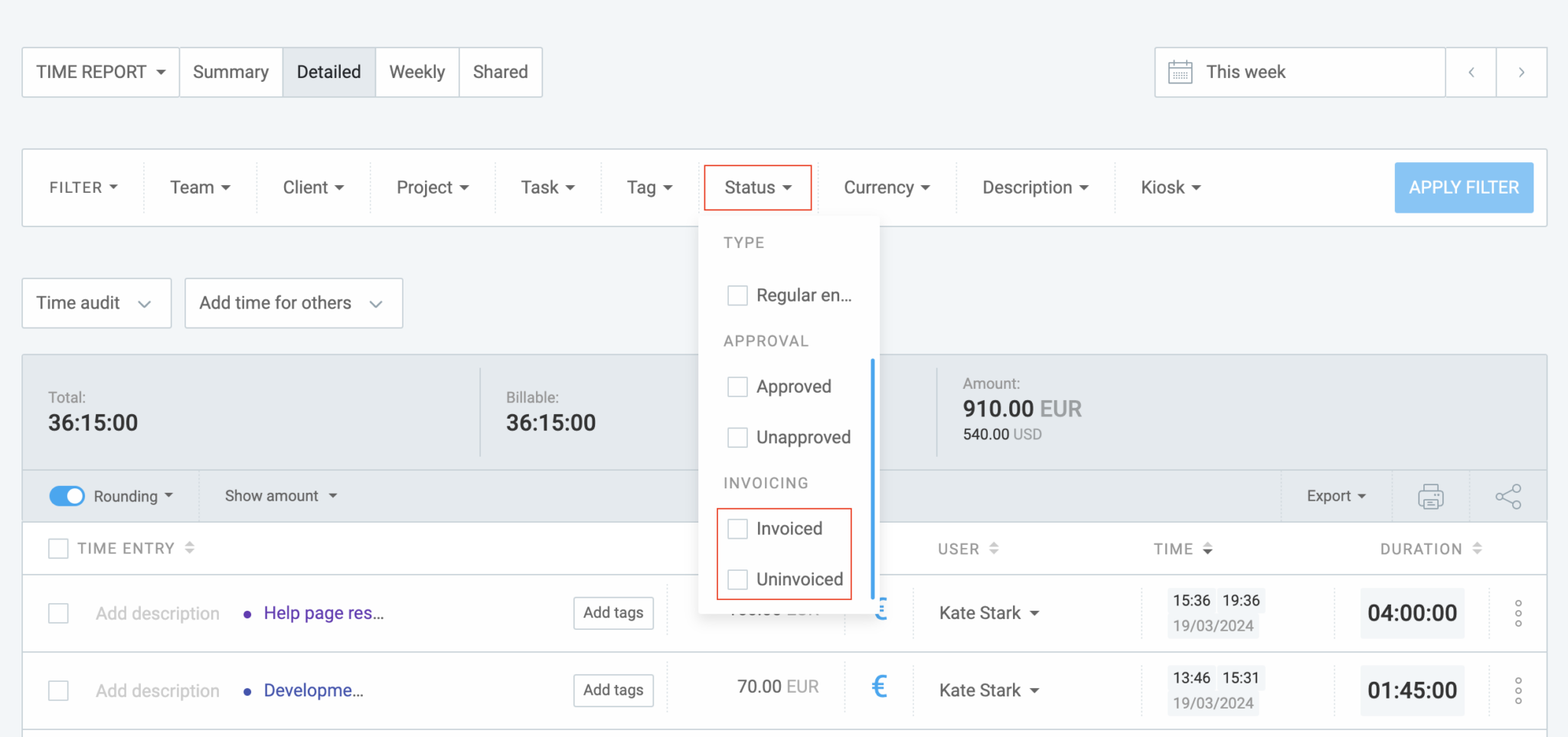 Create & manage invoices - Clockify Help