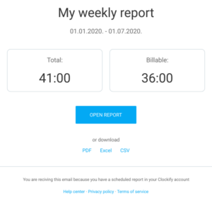 Schedule report - Clockify Help
