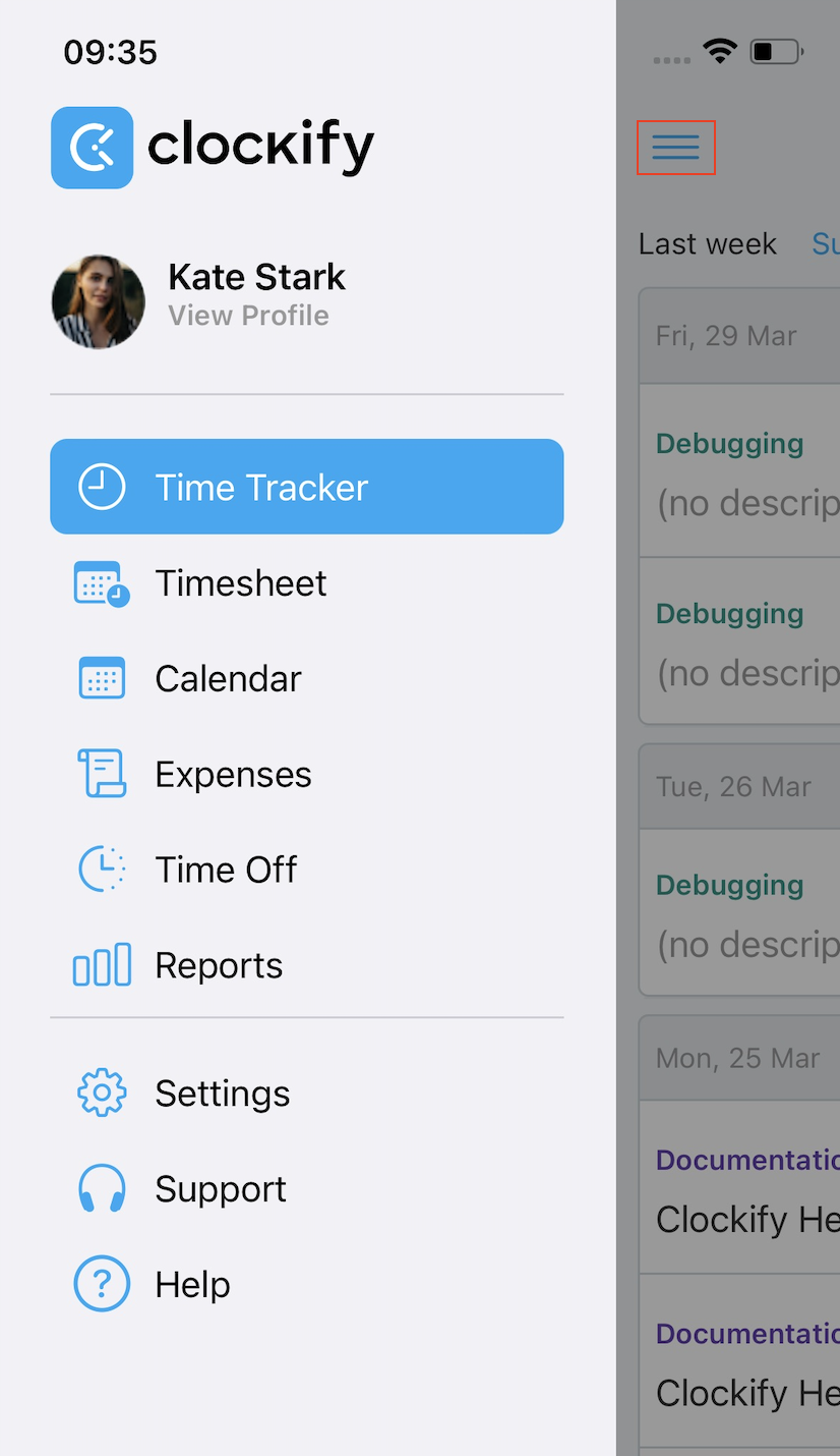 iOS app - Clockify Help