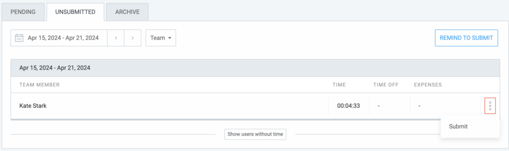 Submit time & expenses for approval - Clockify Help