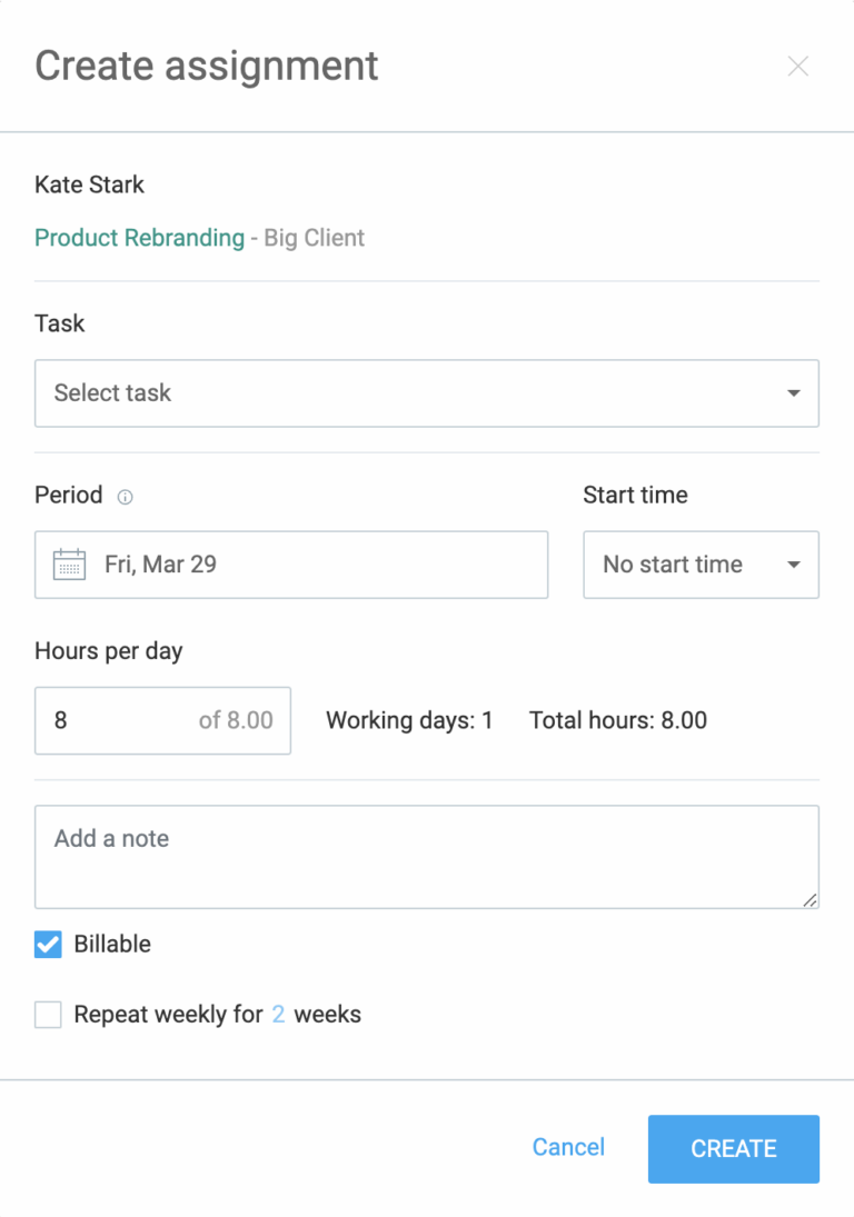 Manage scheduled team assignments - Clockify Help