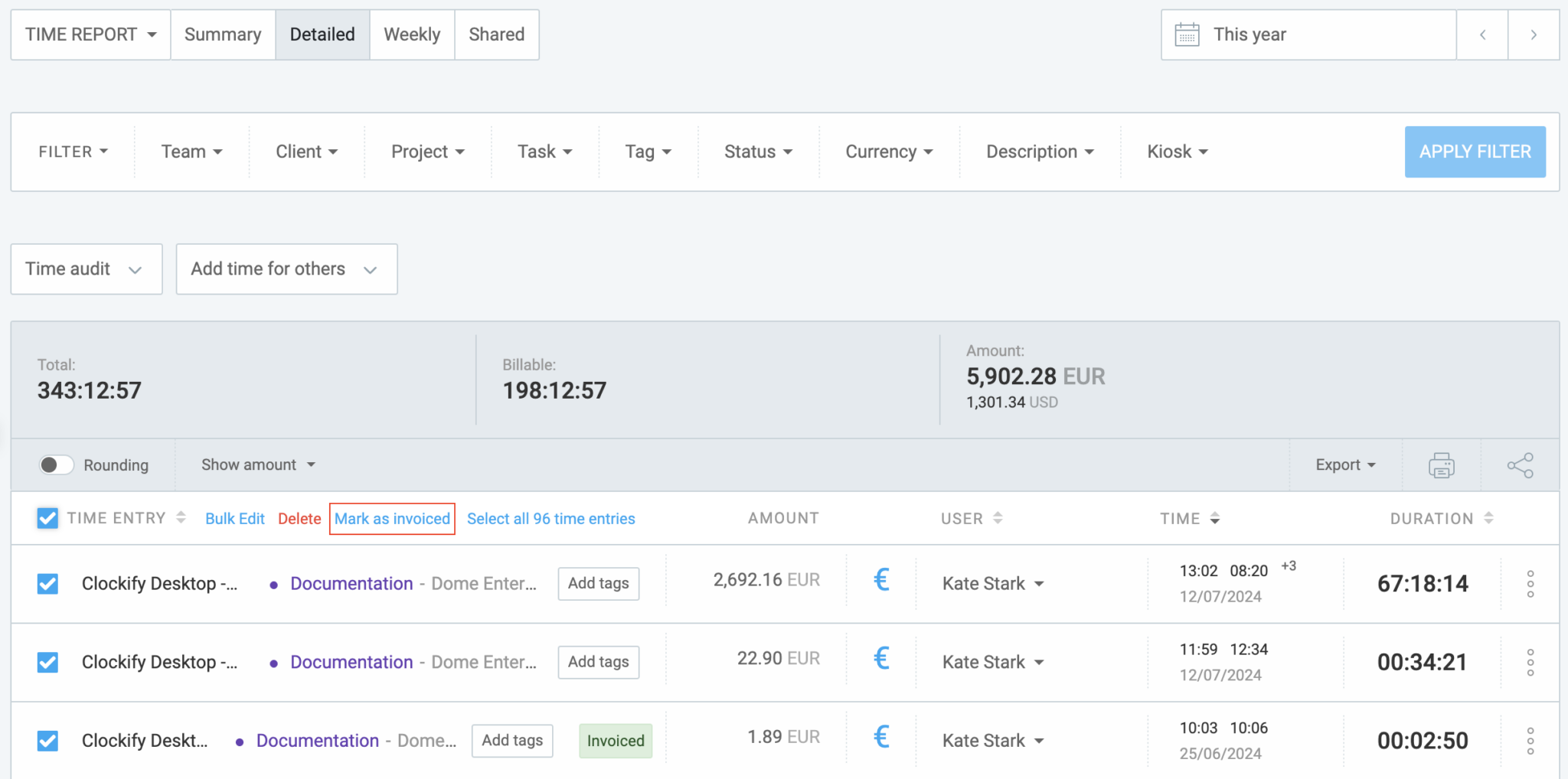 Invoice tracked time & expenses - Clockify Help