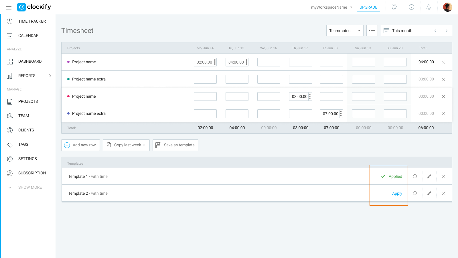 Timesheet - Clockify Help