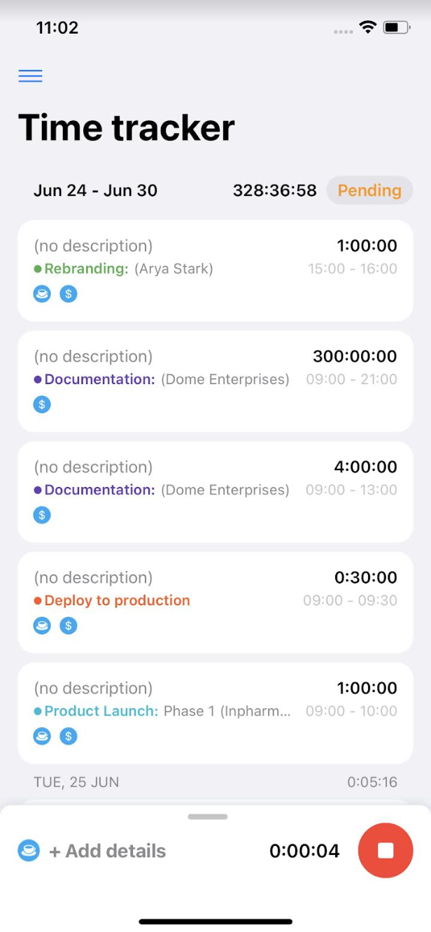iOS app - Clockify Help
