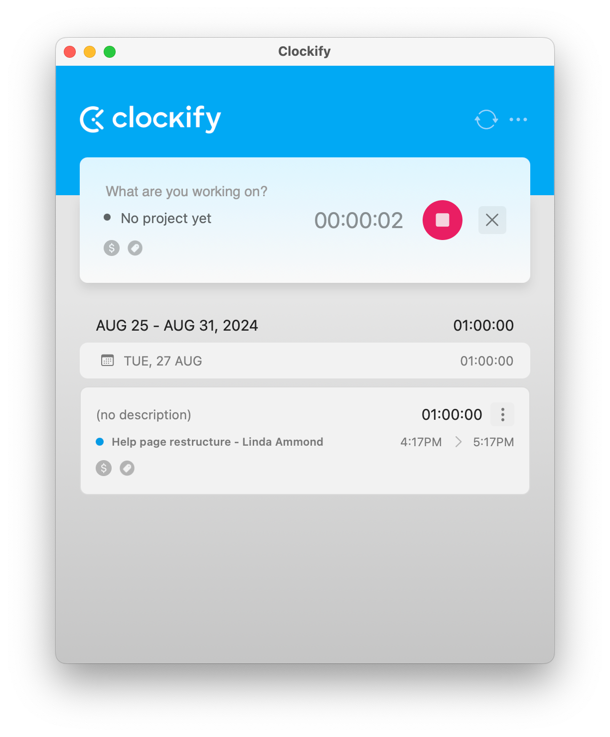 Mac app (AppStore version) - Clockify Help