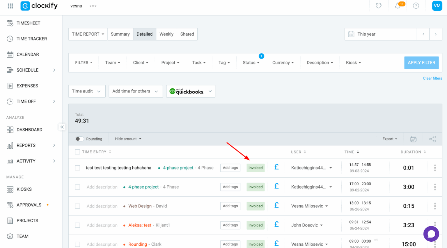 Time entries aren’t importing into invoices - Clockify Help